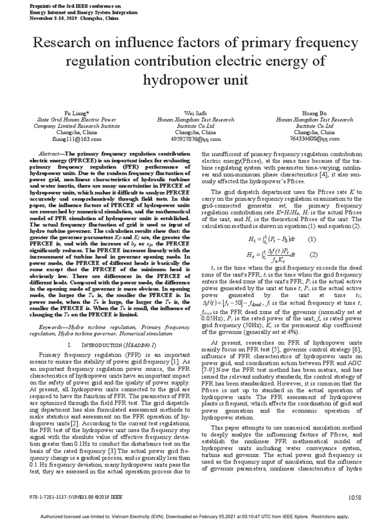 Primary Frequency Regulation | Download Free PDF | Electrical Grid ...