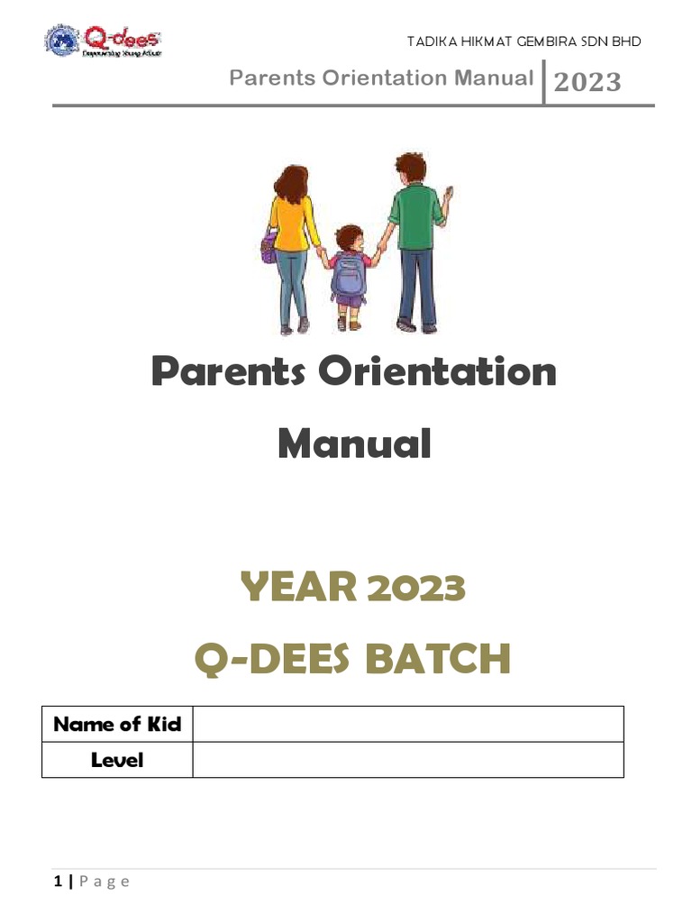 Parents Orientation Manual 2023 | PDF