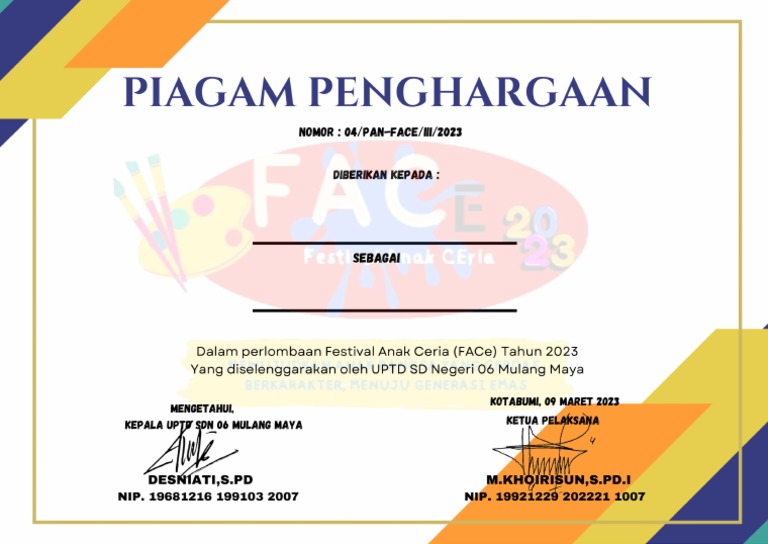Piagam Lomba | PDF
