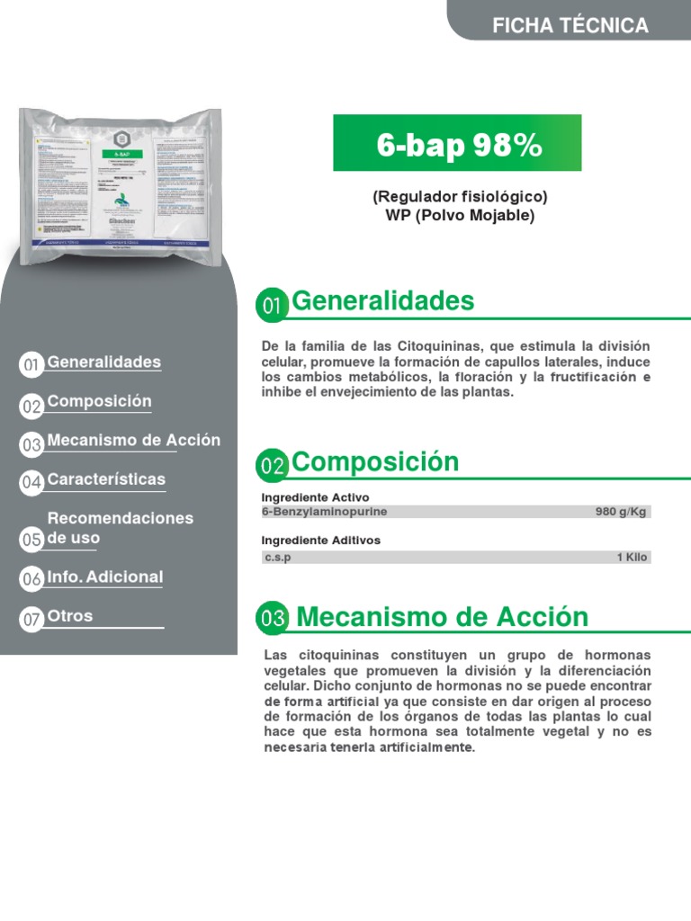 Ficha Tecnica M.P. 6 BAP 1 | PDF | Hormona Vegetal | Plantas