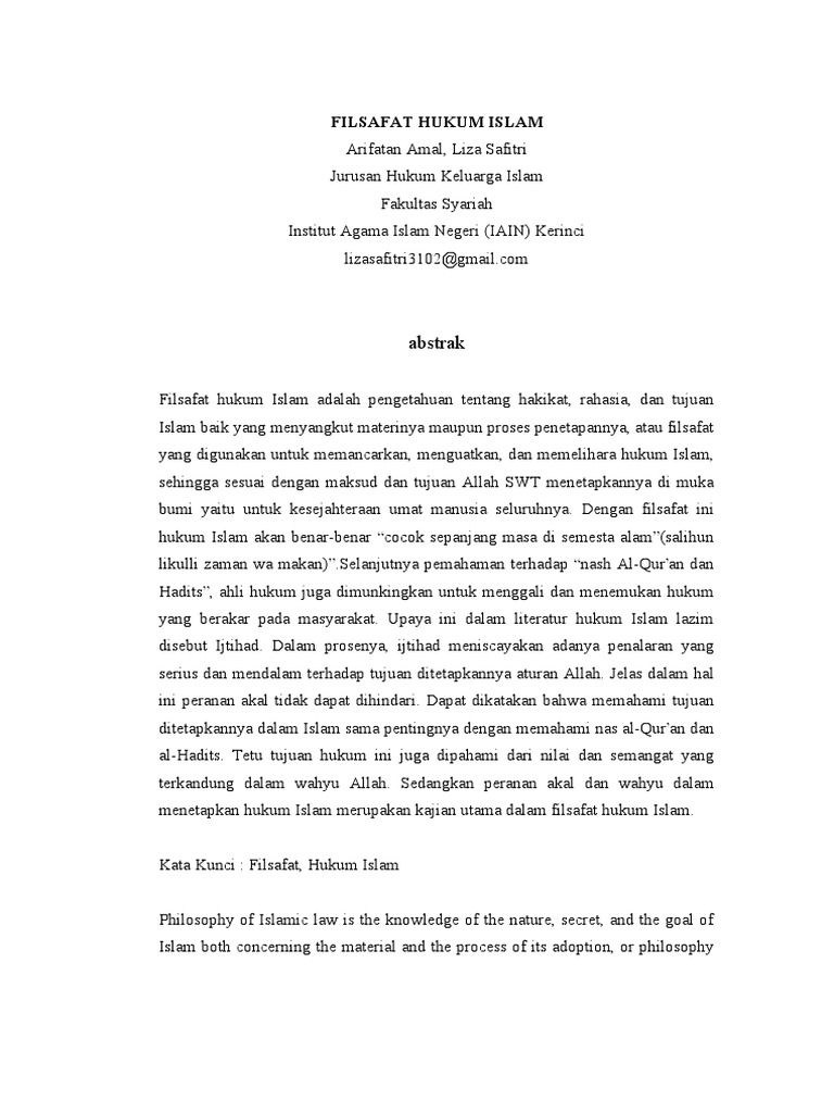 Filsafat Hukum Islam | PDF