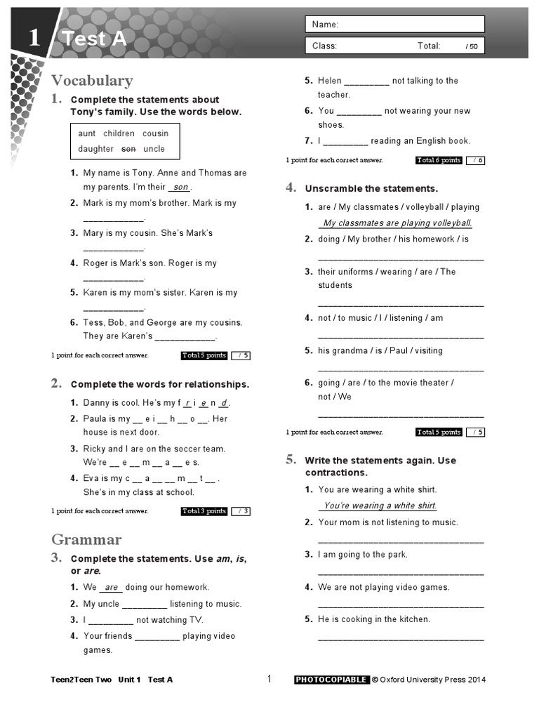 T2T Two Unit1 TestA | PDF | Languages | Foreign Language Studies