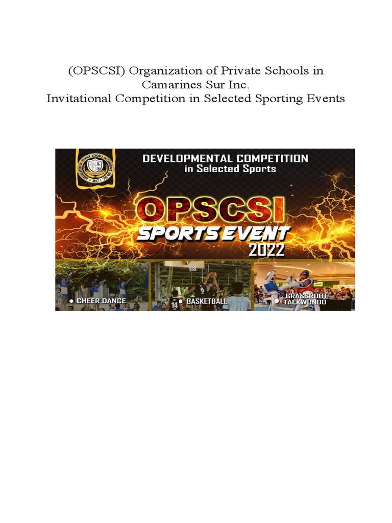 OPSCSI Teachers' Sports Competition | PDF