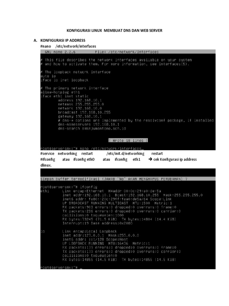 Konfigurasi DNS dan Web Server Linux | PDF | Komputer