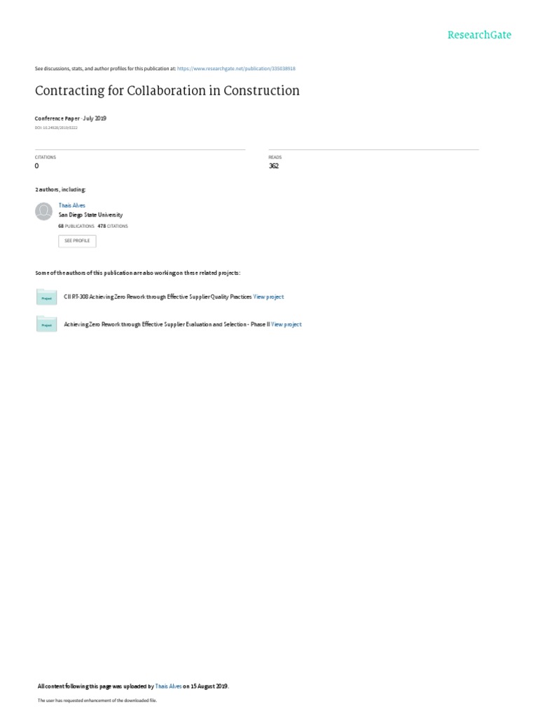 Collaborative Contracts in Construction | PDF | Construction Management | Real Estate