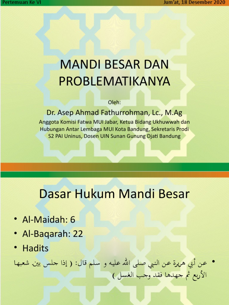 Mandi Besar Dan Problematikanya | PDF
