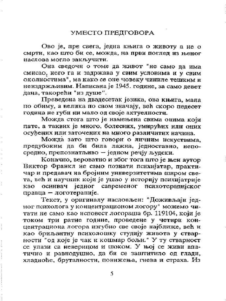 Viktor Frankl Zasto Se Niste Ubili PDF KNJIGA | PDF