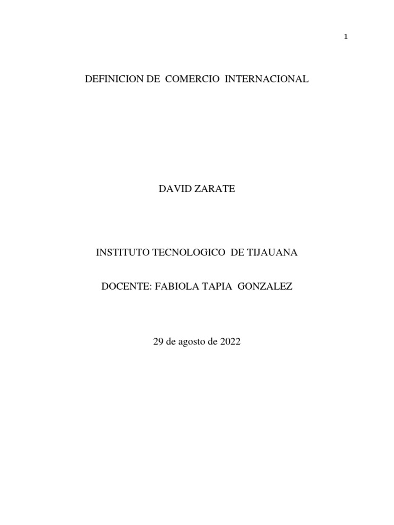 Definicion de Comercio Internacional | PDF
