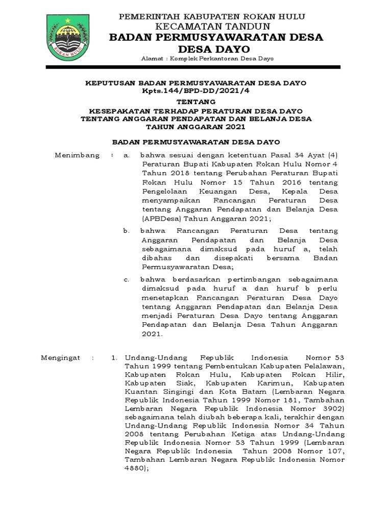 KEPUTUSAN BPD Dayo Murni | PDF