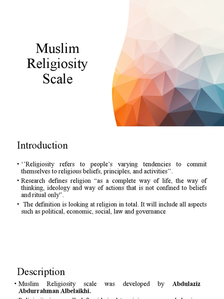 Muslim Religiosity Scale | PDF | Attitude (Psychology) | Abrahamic ...
