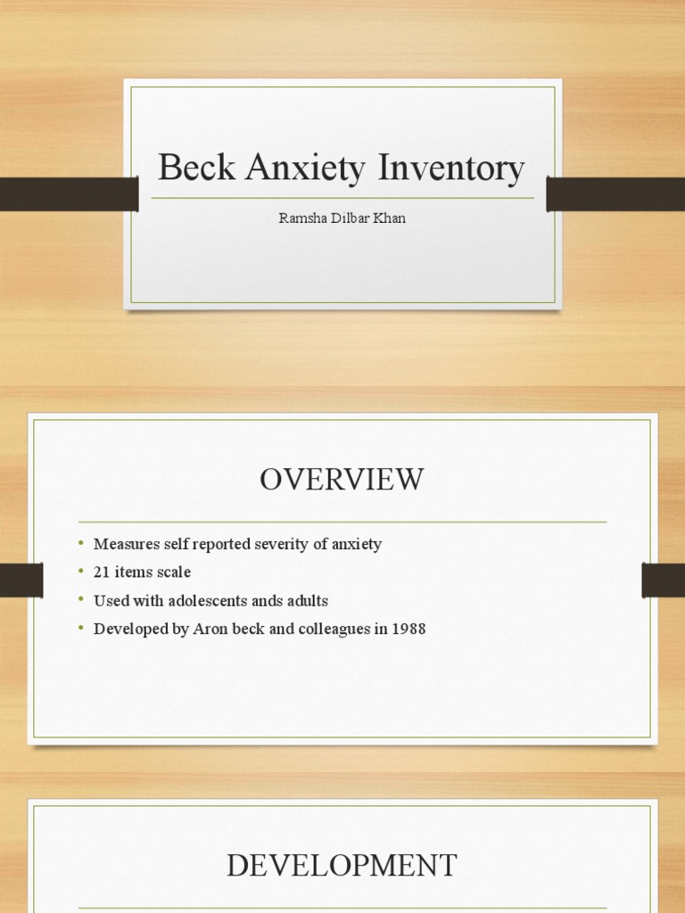 Beck Anxiety Inventory | PDF Beck Anxiety Inventory | PDF