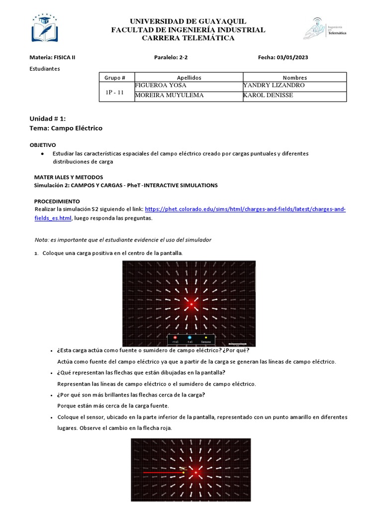 P02 Campo Eléctrico | PDF | Campo eléctrico | Física