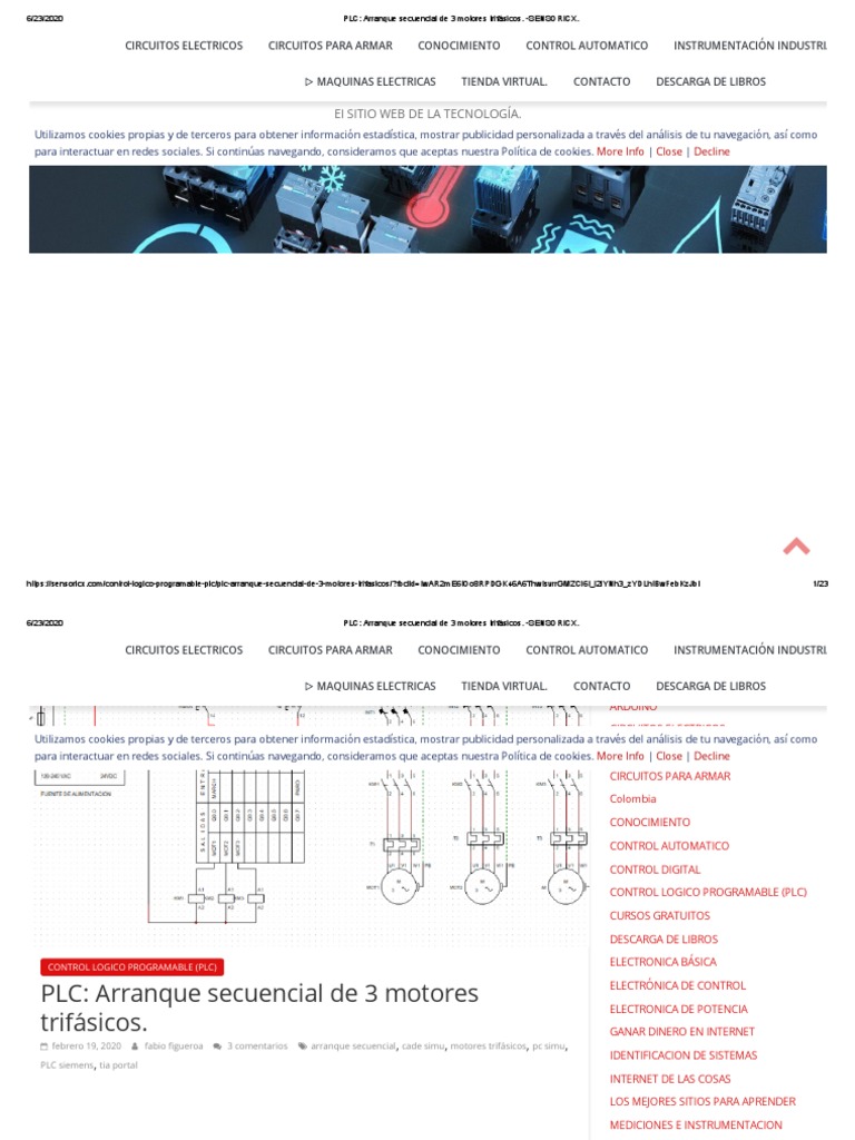 PLC - Arranque Secuencial de 3 Motores Trifásicos. - SENSORICX | Descargar gratis PDF ...