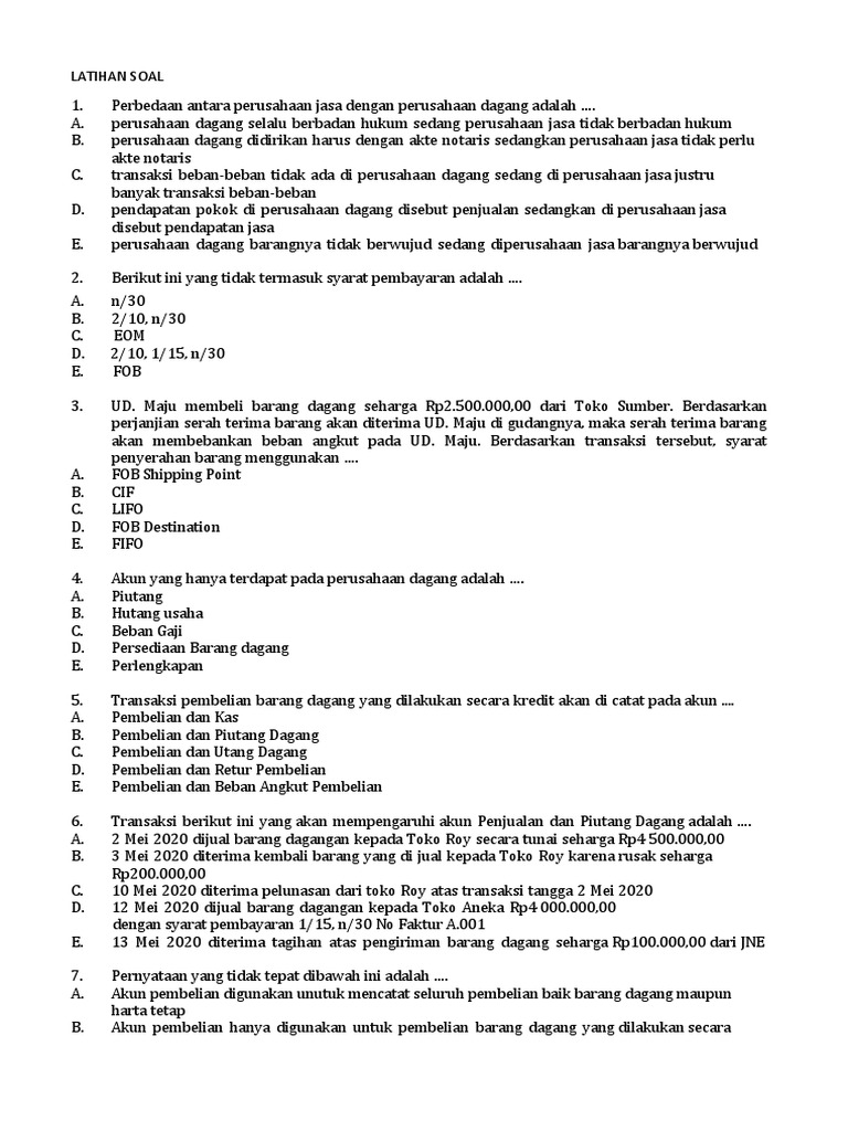 Lat Soal Materi Akuntansi | PDF