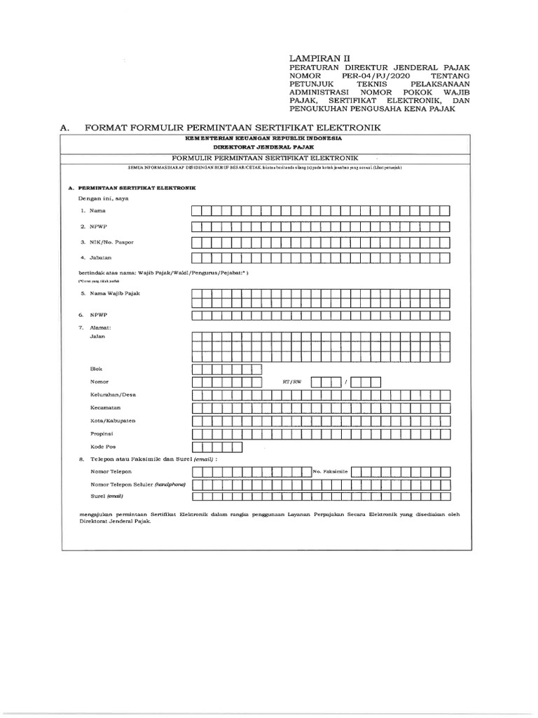 Form Permintaan Sertel PER-04 | PDF