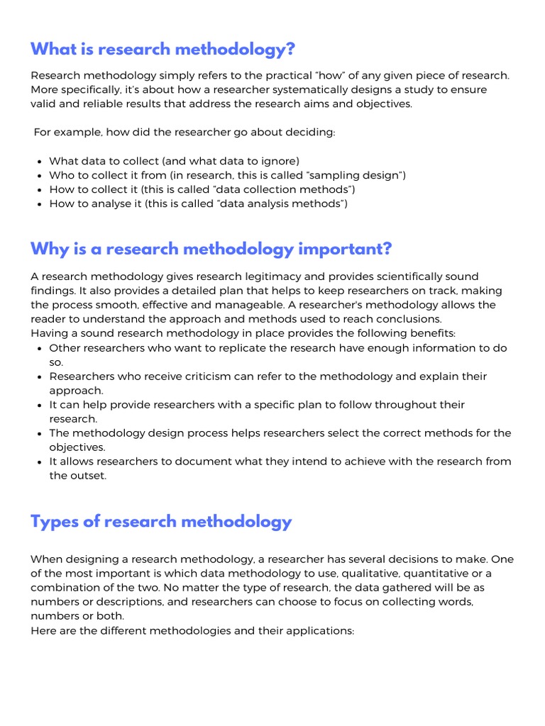 What Is Research Methodology? | PDF | Methodology | Quantitative Research