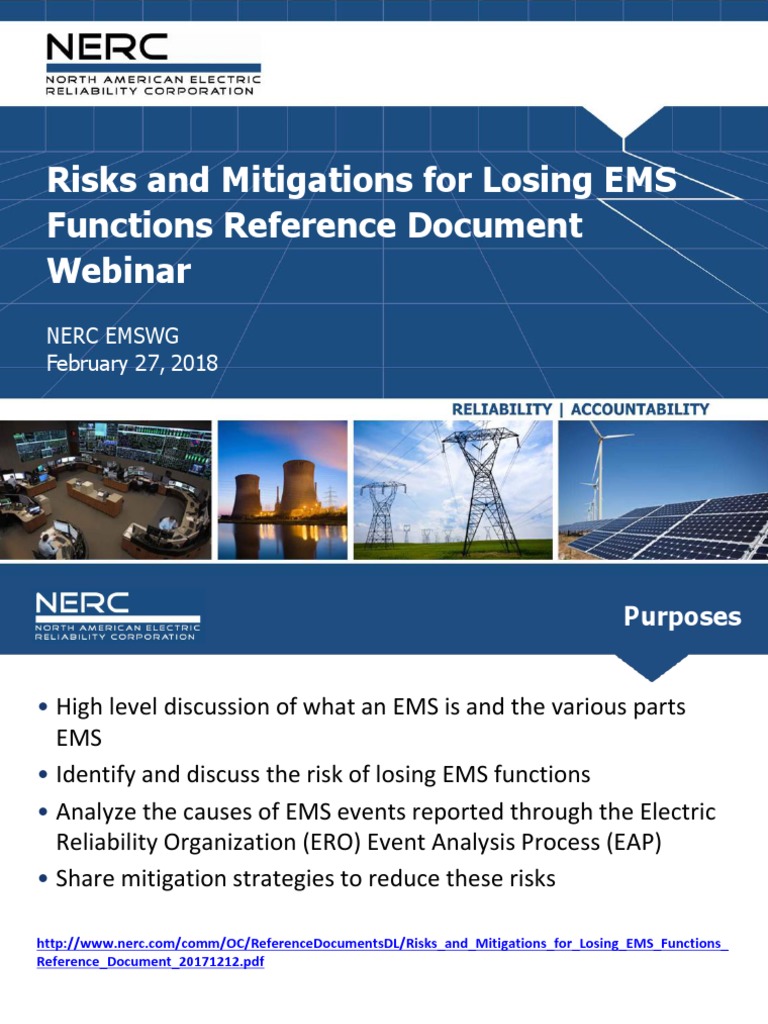 Risks and Mitigations For Losing EMS Functions Reference Document Webinar | PDF | Reliability ...