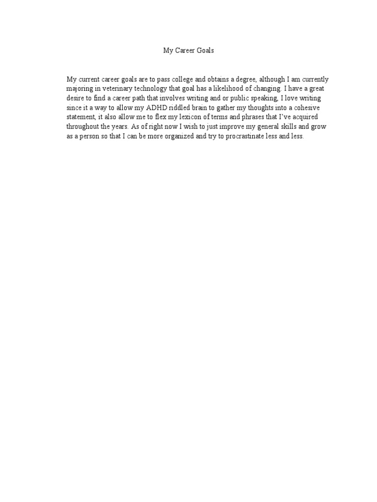 Career Goals PDF