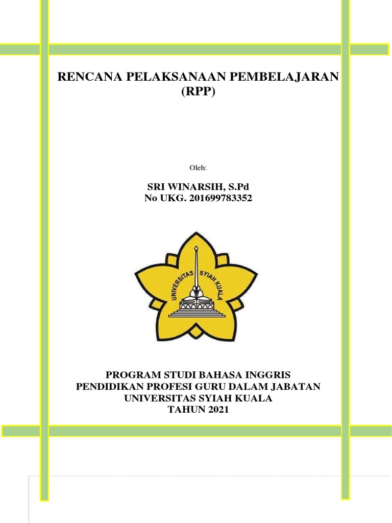 RPP Ukin Bahasa Inggris | PDF