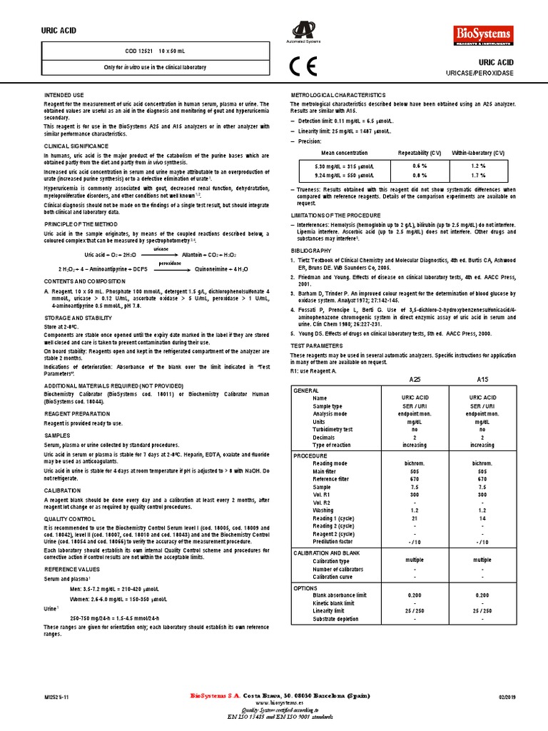 Analysis of Uric Acid Concentration: A Guide to Using Uric Acid Reagent ...