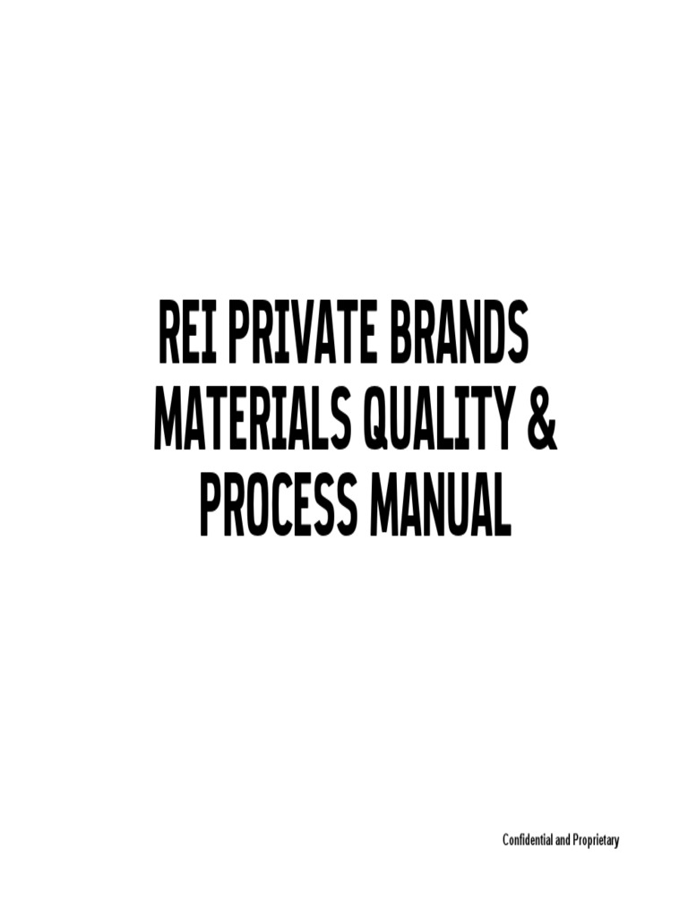 REI PB Materials Quality and Process Manual | PDF | Knitting | Dyeing