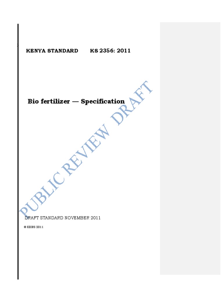 Biofertilizer Kenya Standard | PDF | Staining | Fertilizer