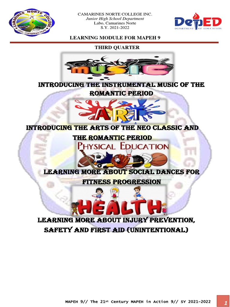 Mapeh 9 Module Q3 Sy 2021-22 | PDF | Dances | Tempo