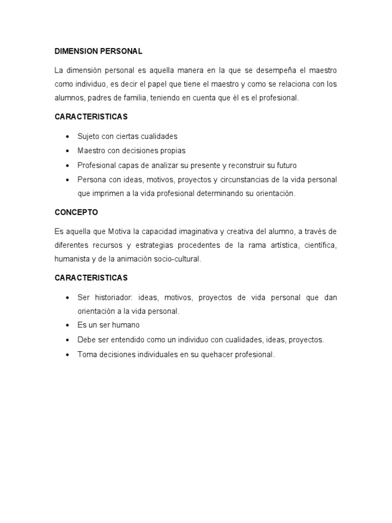 Dimension Personal | PDF
