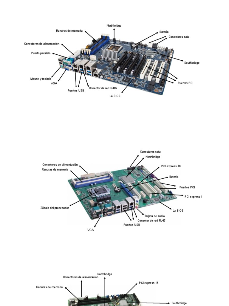 Dibujos Tarjeta Madre Partes | PDF | Arquitectura de Computadores ...