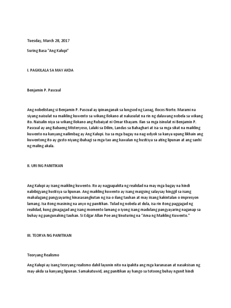 Ang Kalupi | PDF