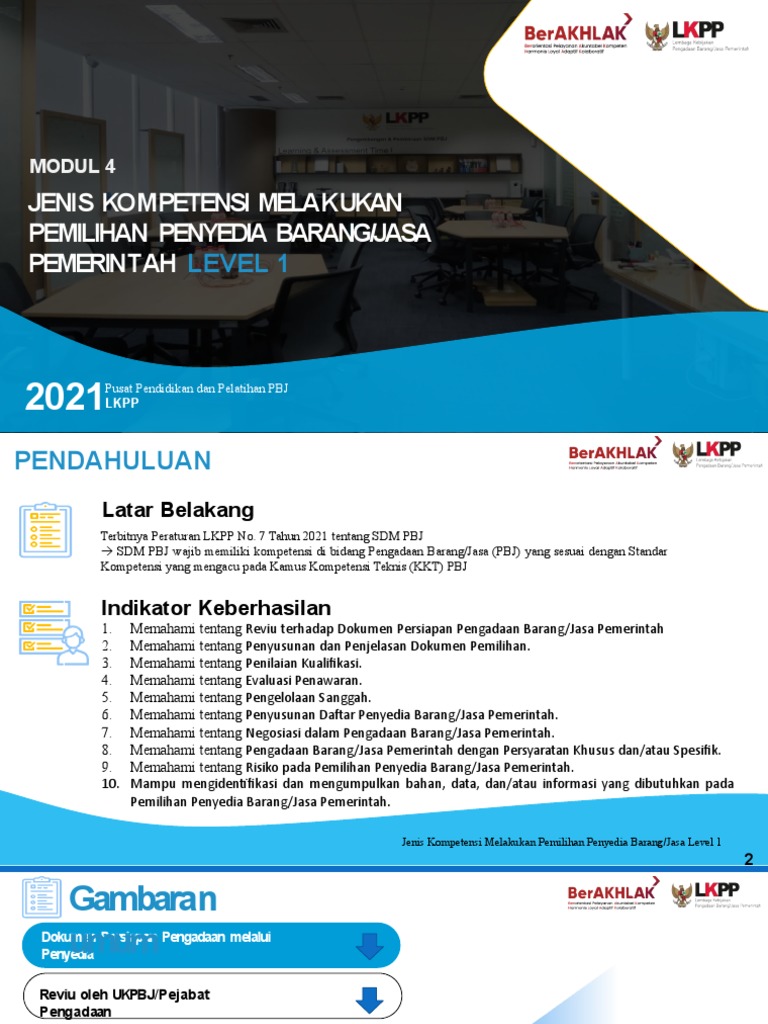 Slide Modul 4 Melakukan Pemilihan Penyedia Barang Jasa Level 1 V2.1 | PDF