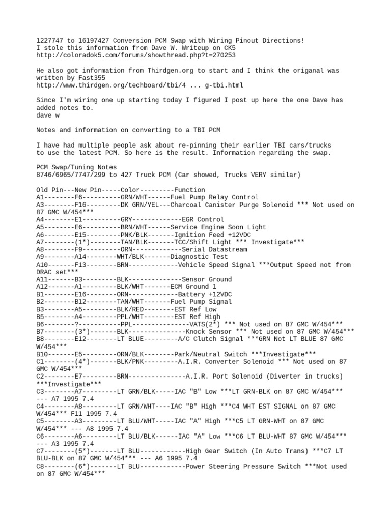 Tbi Conversion | PDF | Vehicle Technology | Manufactured Goods