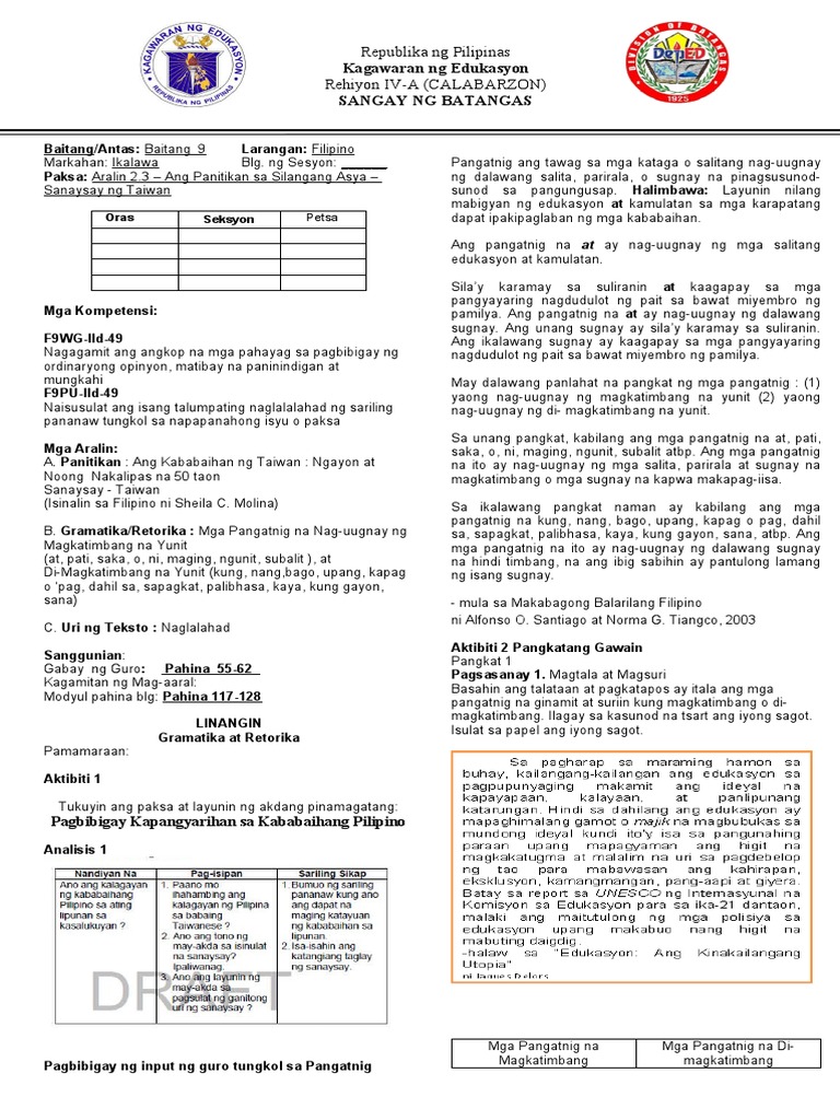 Sanaysay NG Taiwan Linangin Wika | PDF