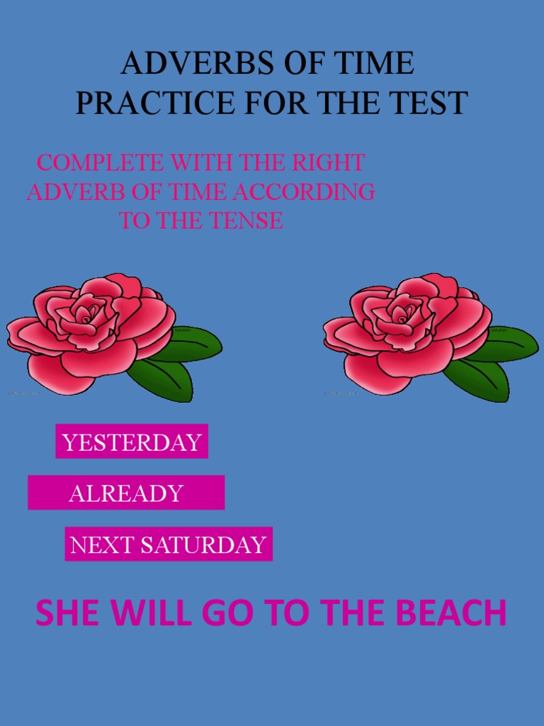 Adverbs of Time With Different Tenses Grammar Hala | PDF
