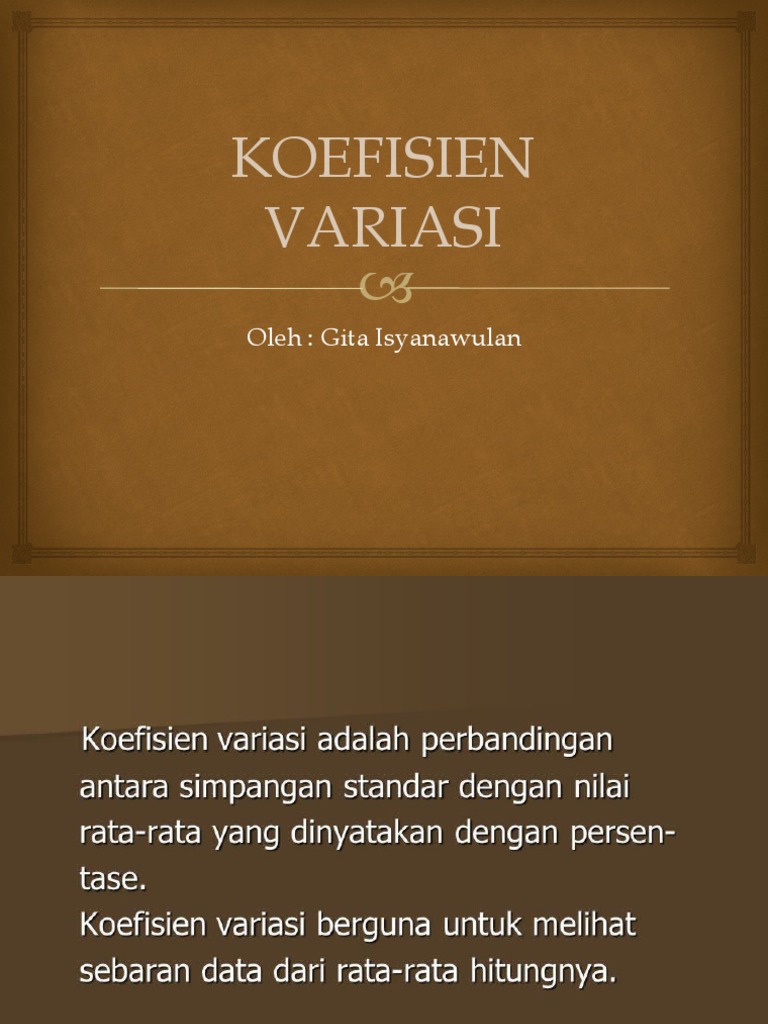 Koefisien Variasi | PDF
