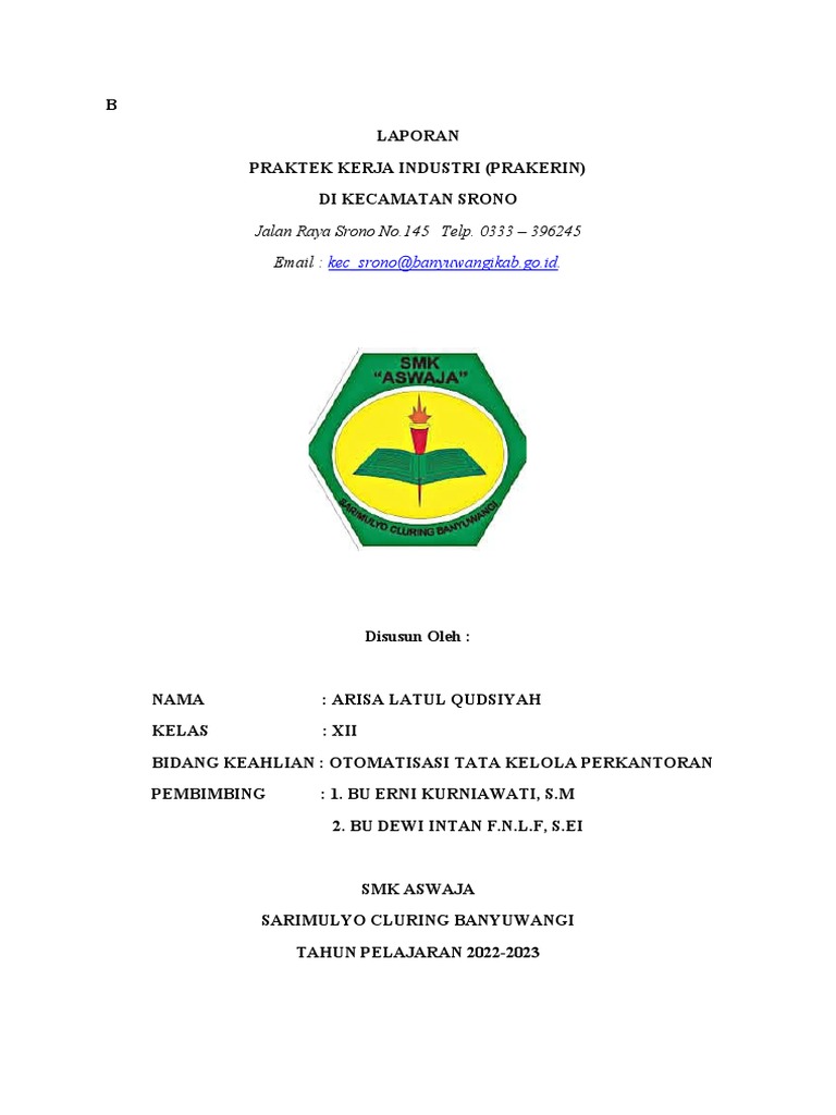 Laporan PKL Arisa (Xii) Otkp | PDF | Seni