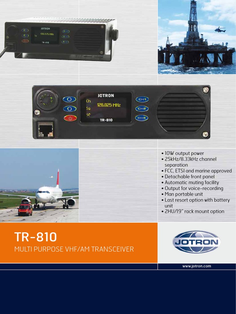 Jotron TR-810 Air To GND | Download Free PDF | Radio | Very High Frequency