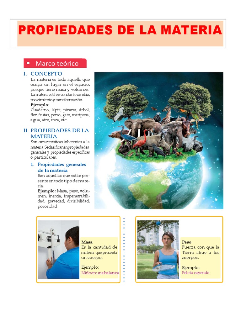 Tarea 7. Propiedades Generales de La Materia para Primer Grado de ...
