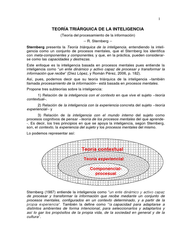 Teoría triárquica de Sternberg | PDF | Inteligencia | Mente