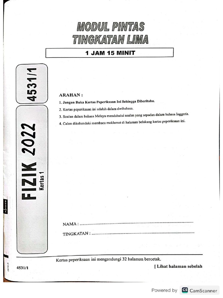 2022 Selangor Physics K1 Set - 1 | PDF