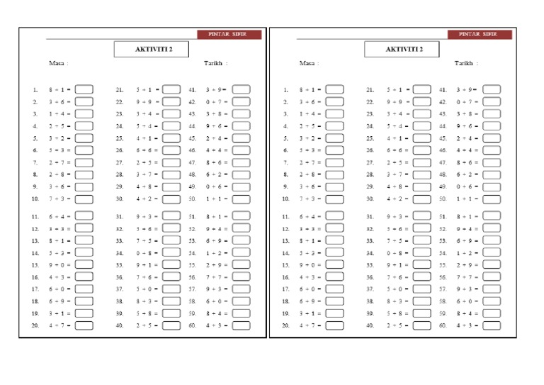 Fakta Asas 2 - Tambah | PDF