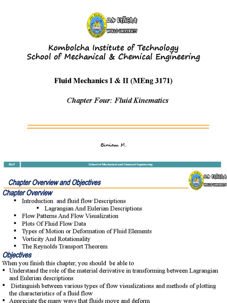 Fluid Mechanics - Chapter Four | PDF | Continuum Mechanics | Lagrangian Mechanics