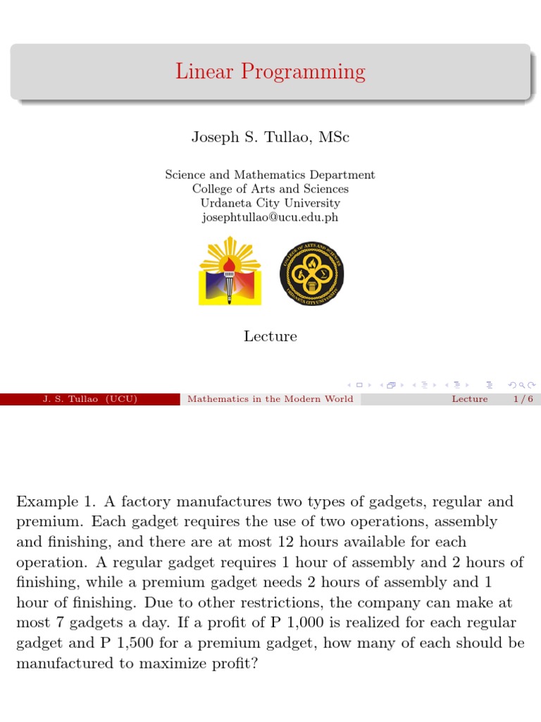 Maximizing Profits Through Linear Programming An Introduction To Solving Optimization Problems