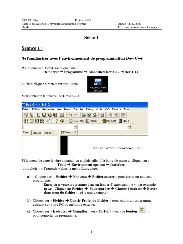 Introduction à Dev-C++ en C | PDF | Programmation | Programme informatique