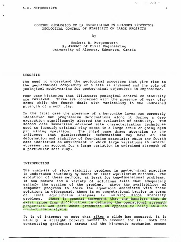 Geological Stability in Large Projects | PDF | Geotechnical Engineering ...