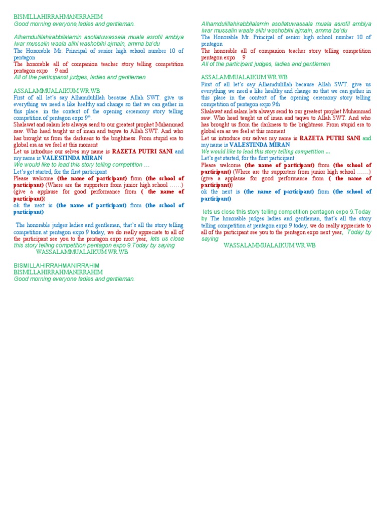 Story Telling Teks | PDF | Semitic Words And Phrases | Abrahamic Religions