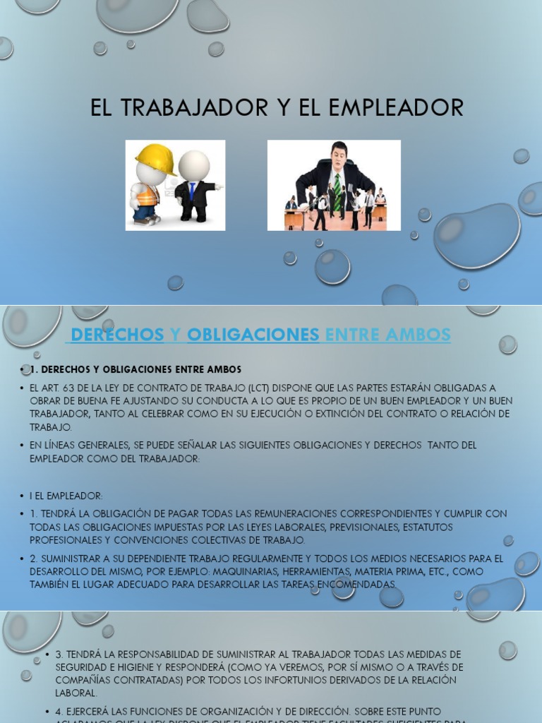 El Trabajador y El Empleador | PDF | Derecho laboral | Seguridad y ...