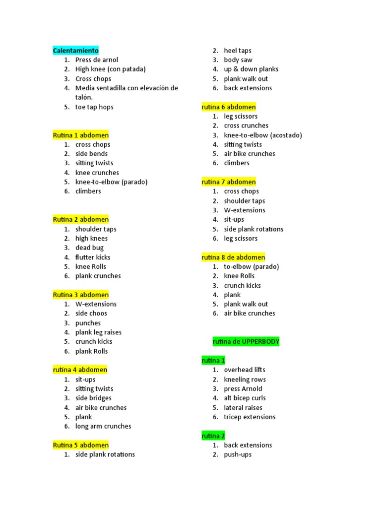 Comprehensive Workout Routine Guide | PDF | Human Anatomy | Physical ...