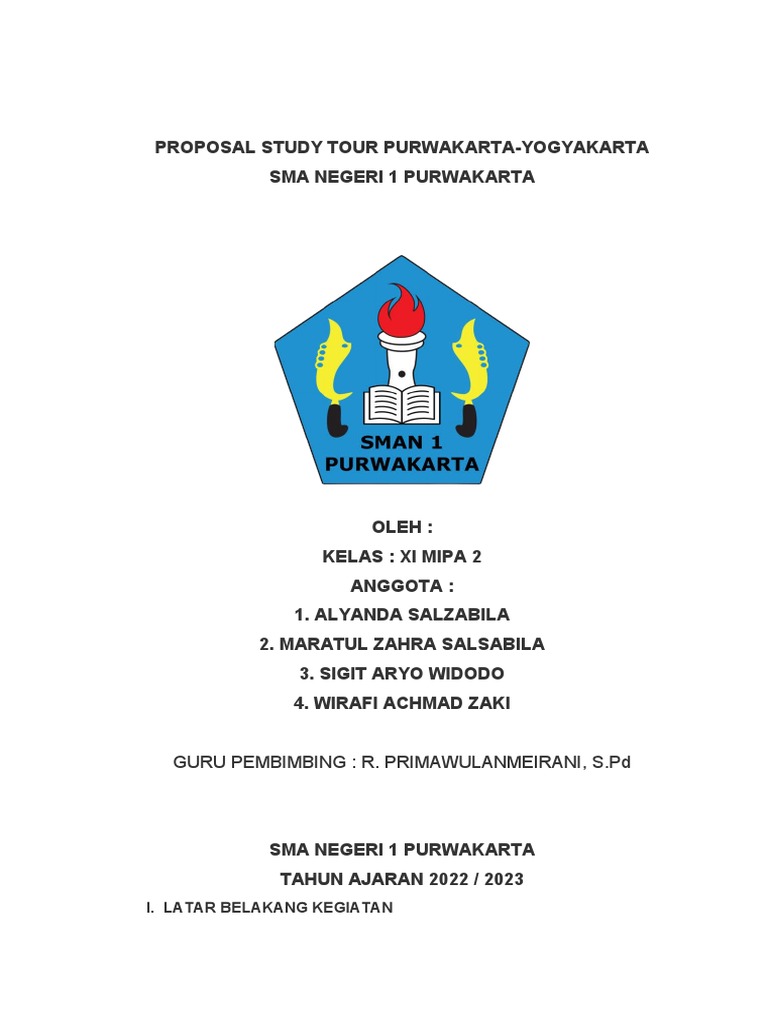 Proposal Study Tour Palembang Padang Sma | PDF