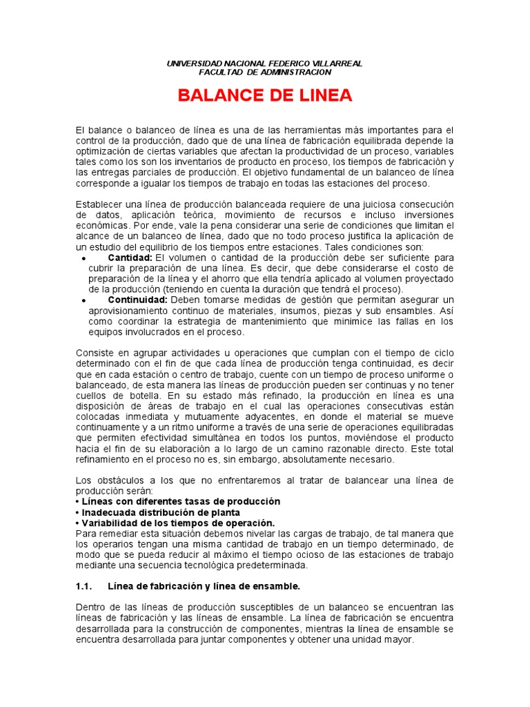 Balance de Línea | PDF | Ritmo
